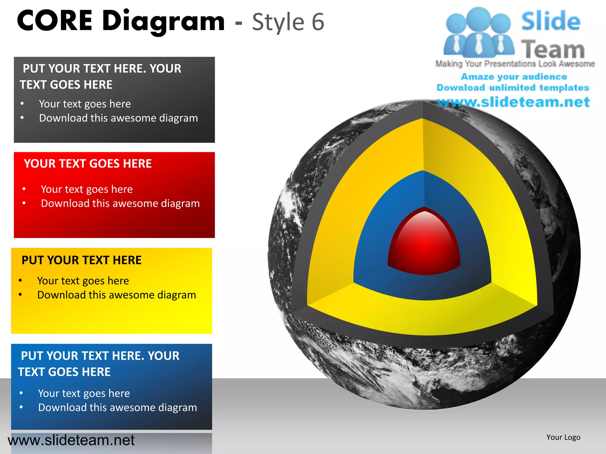 Layers of the earth core diagram design 6 powerpoint ppt templates ...