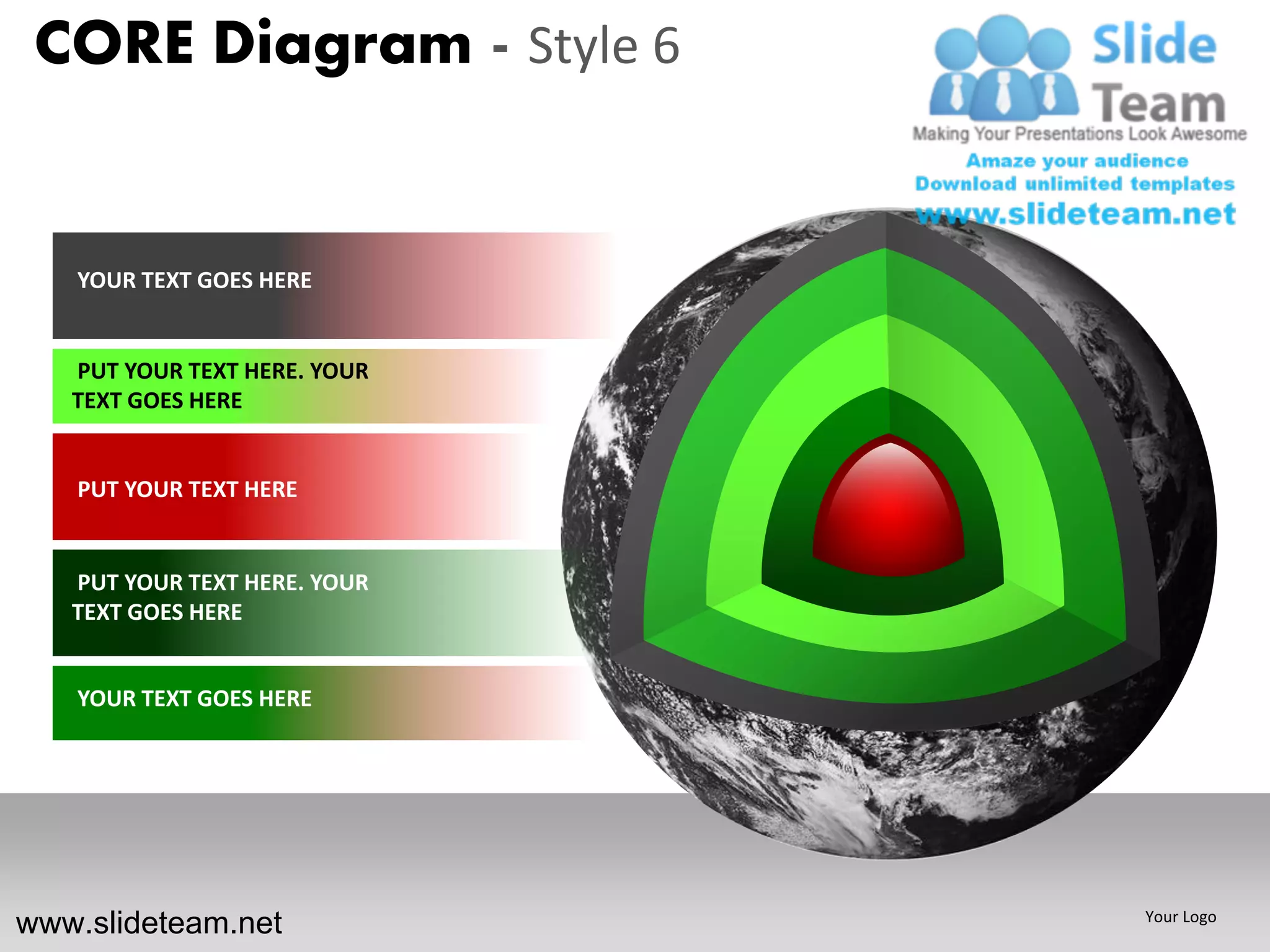 Layers of the earth core diagram design 6 powerpoint presentation ...
