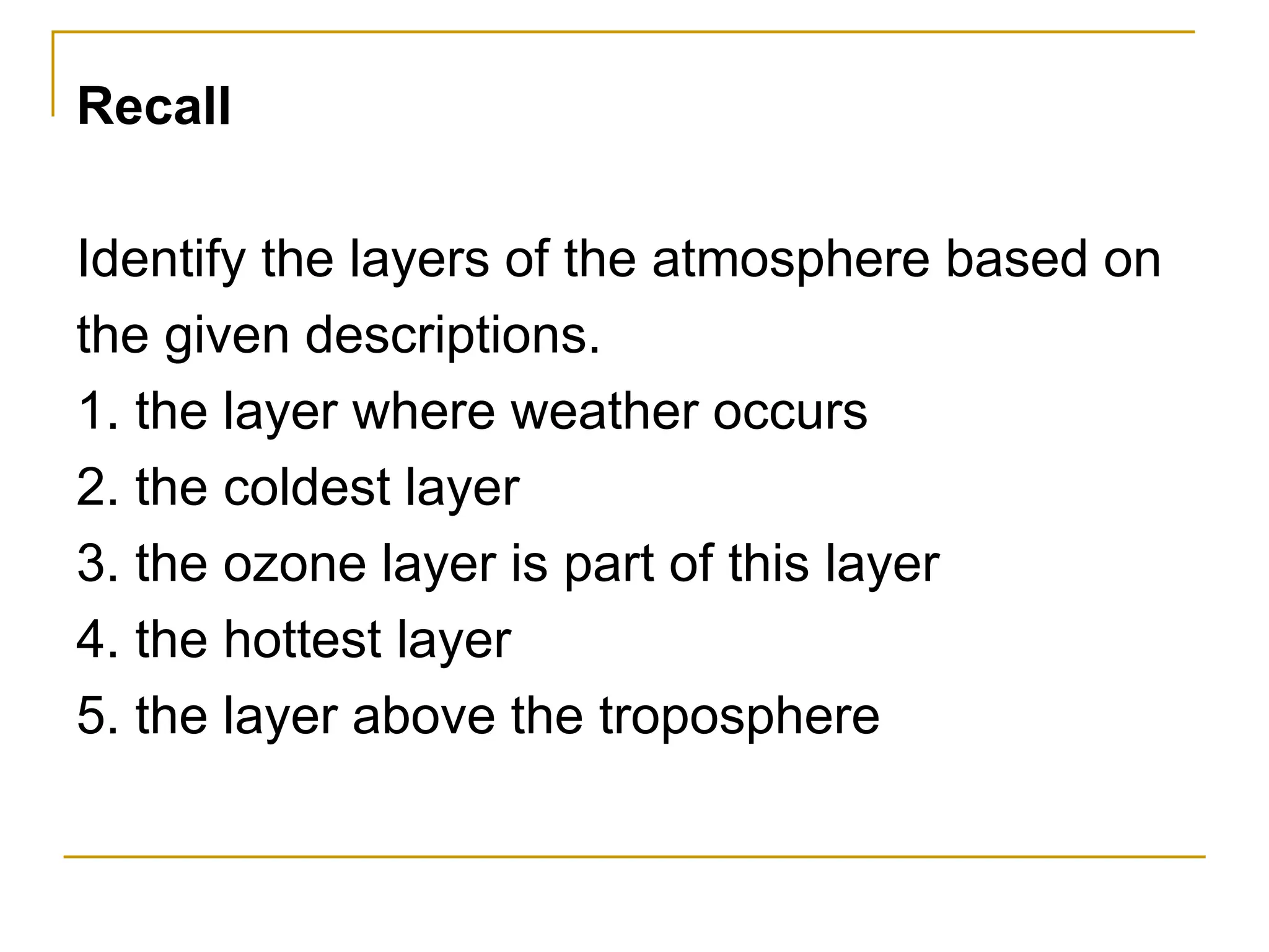 layers of the earths atmosphere.ppt slides for grade 9 | PPT