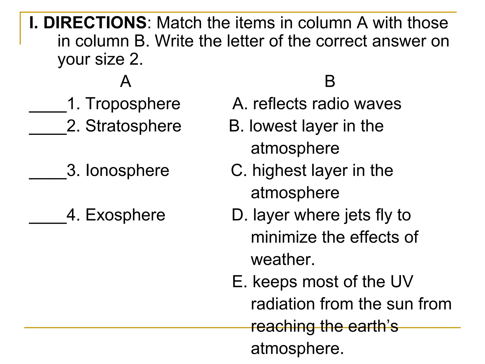 layers of the earths atmosphere.ppt slides for grade 9 | PPT | Free ...