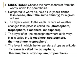 layers of the earths atmosphere.ppt slides for grade 9 | PPT