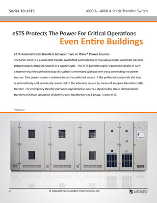 LayerZero Series 70: eSTS Static Transfer Switch 1600 A - 4000 A | PDF