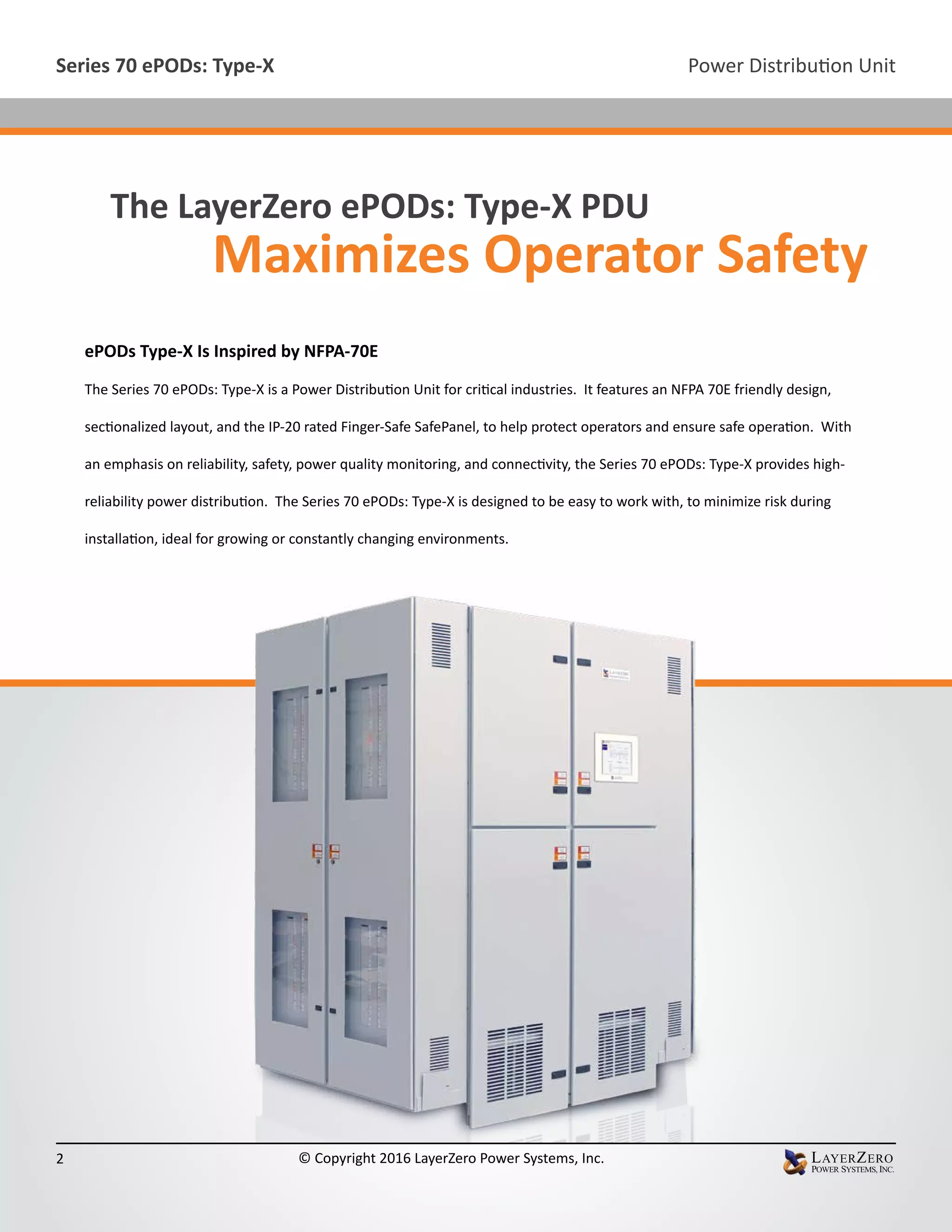 LayerZero Series 70 ePODs: Type-X Power Distribution Unit with Transformer and Distribution | PDF