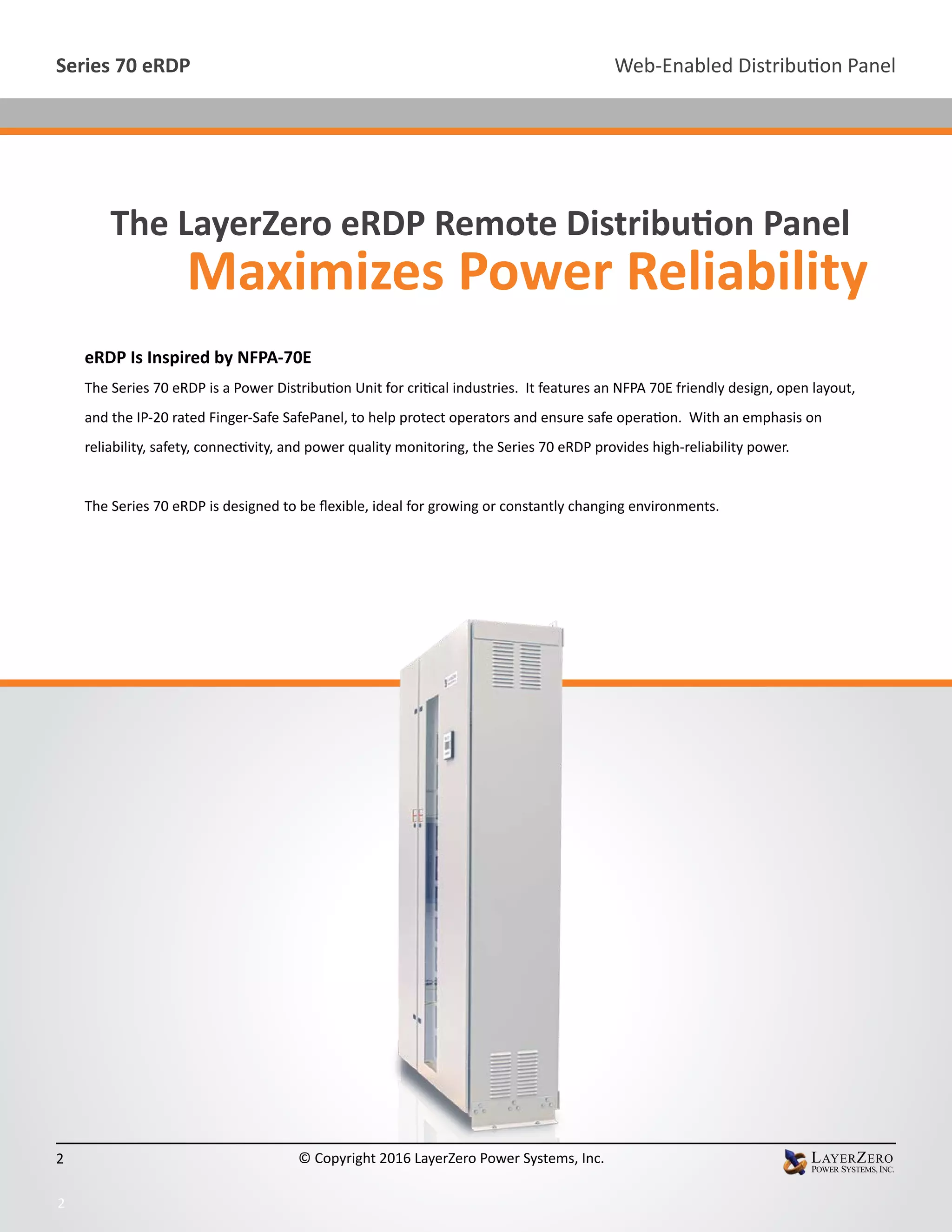 LayerZero Series 70: eRDP Remote Distribution Panel | PDF