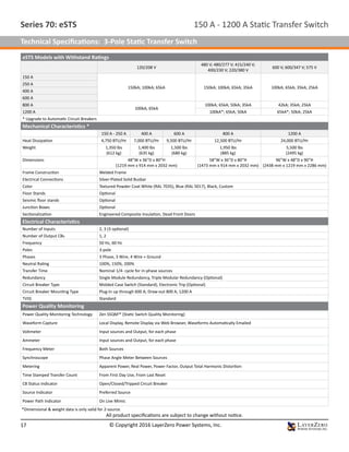 LayerZero Series 70: eSTS Static Transfer Switch 150 A - 1200 A | PDF