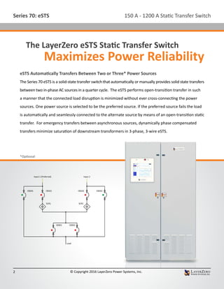 LayerZero Series 70: eSTS Static Transfer Switch 150 A - 1200 A | PDF