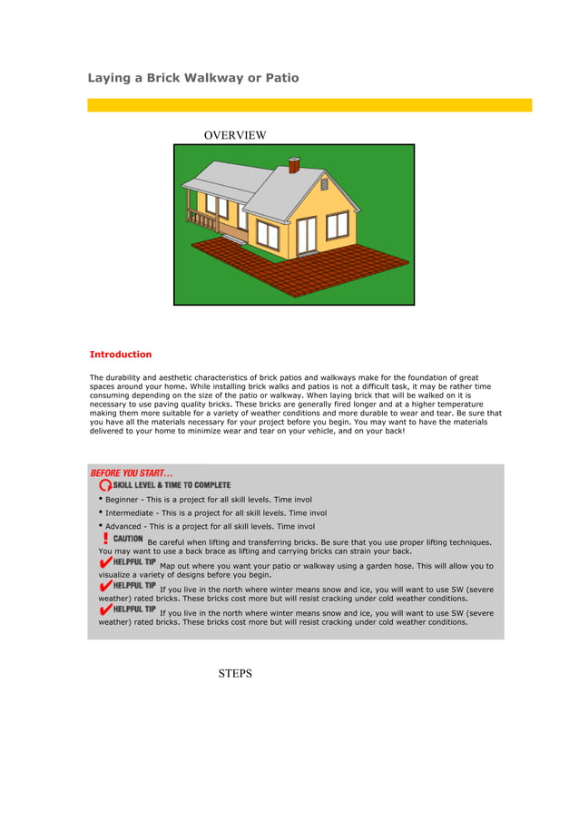 Laying a brick walkway or patio | PDF