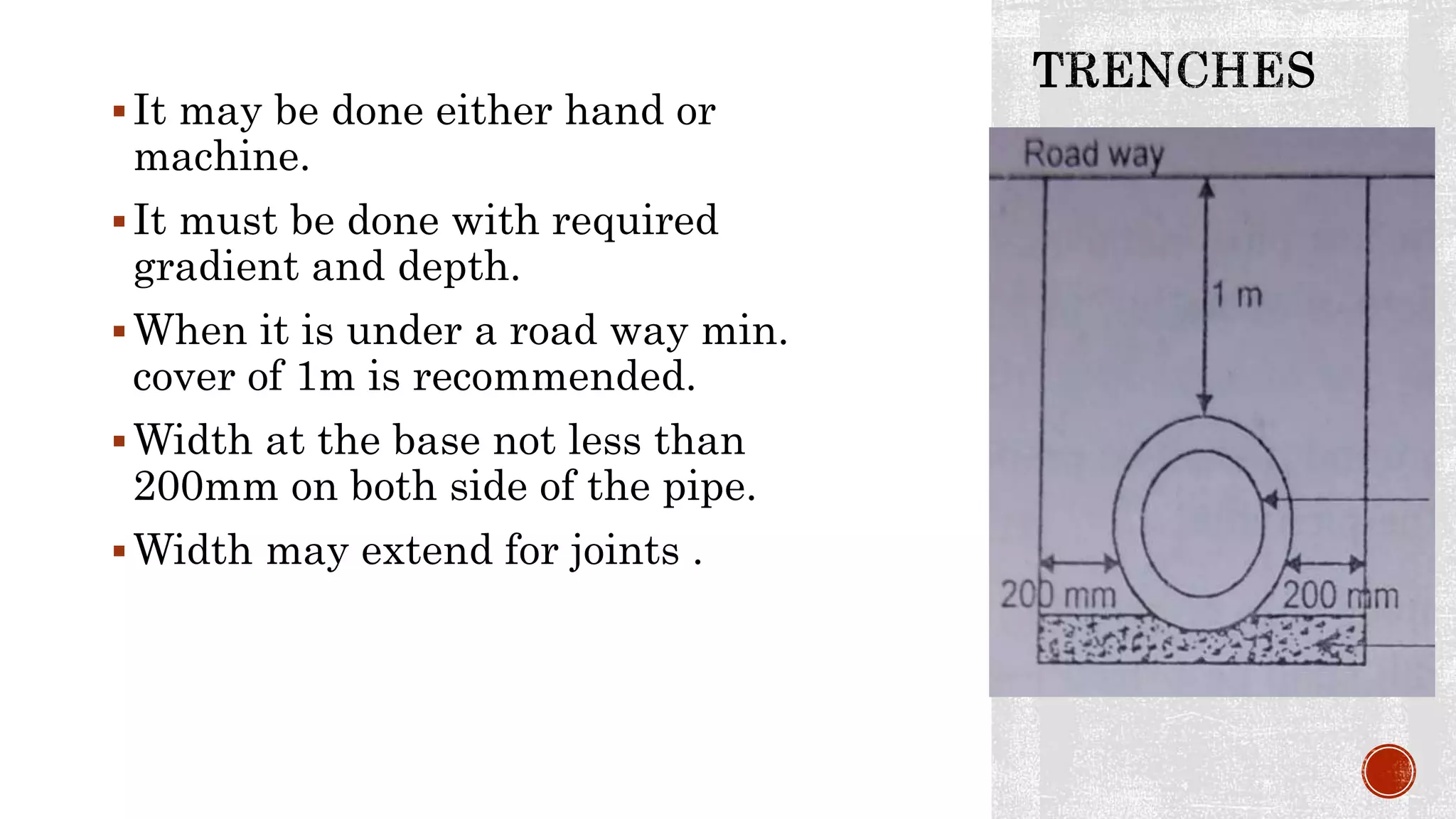 Laying, jointing and testing of pipes | PPTX