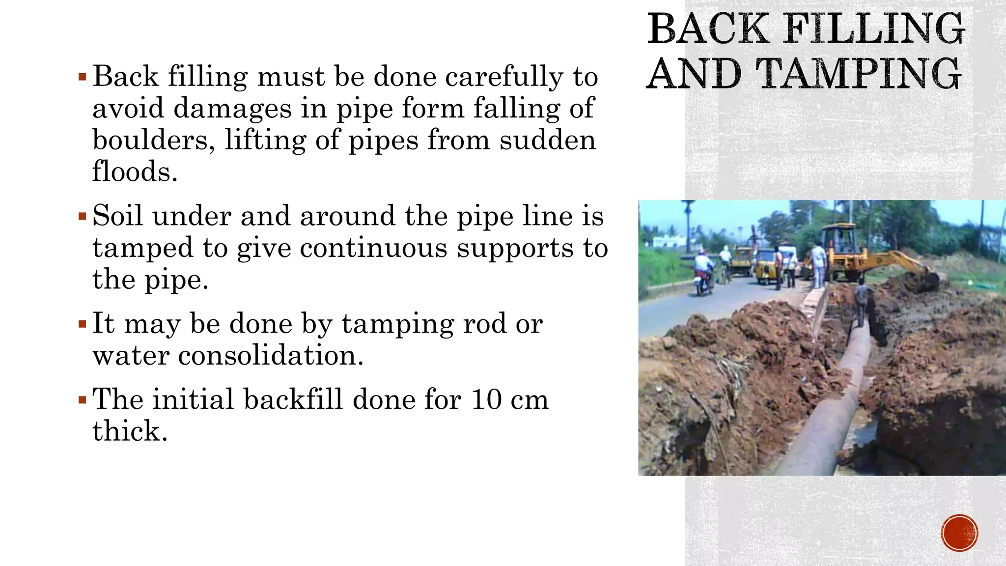 Laying, jointing and testing of pipes | PPTX