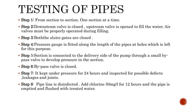 Laying, jointing and testing of pipes | PPTX | Civil Engineering ...