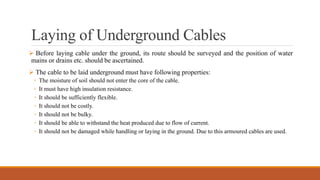 Laying of Underground Cables in INSTALLATION AND MAINTENANCE OF ...