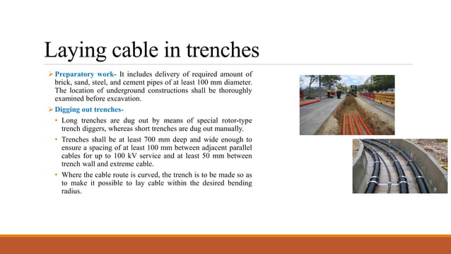 Laying of Underground Cables in INSTALLATION AND MAINTENANCE OF ...