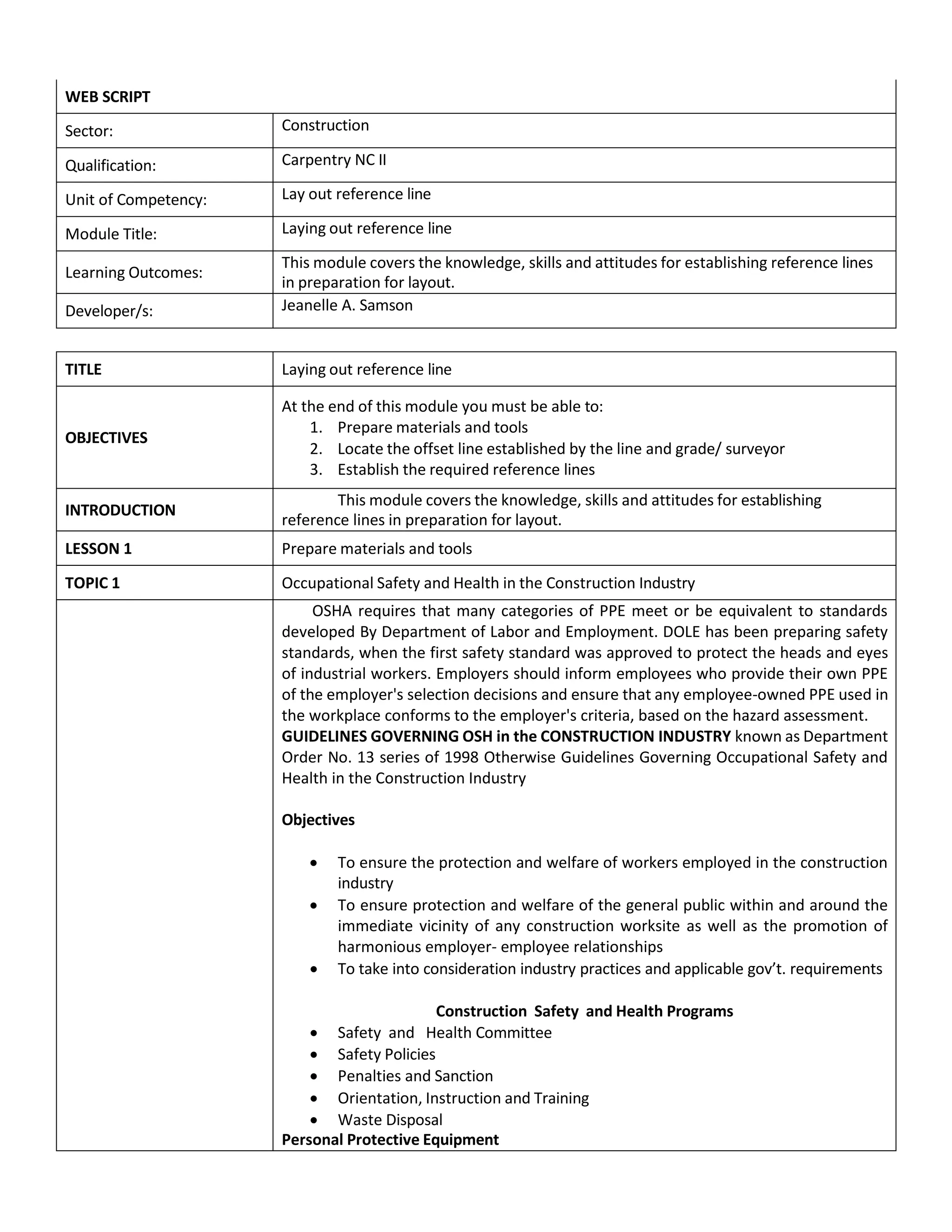 Laying out reference line.docx | Woodworking | Arts and Crafts
