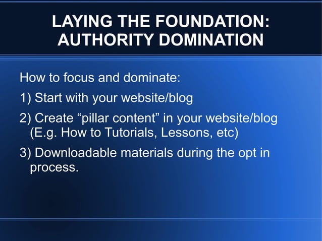 Laying the Foundation: Authority Domination | PPT