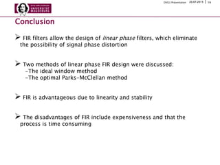 Design of FIR Filters | PPTX
