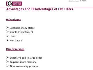 Design of FIR Filters | PPTX | Digital Audio | Computer Software and Applications