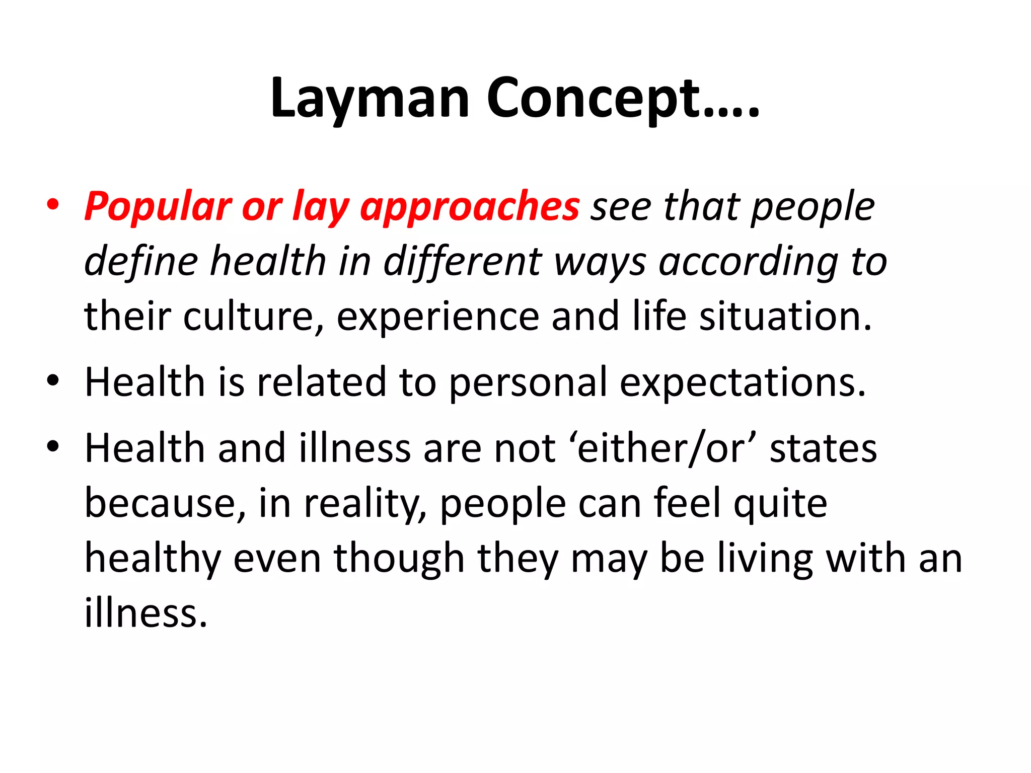 Layman concept of Health and Public Health | PPTX