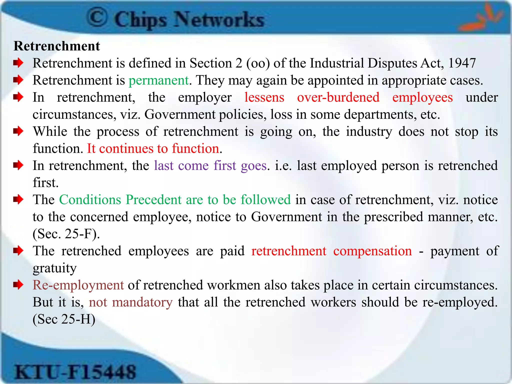 Lay off and retrenchment | PDF