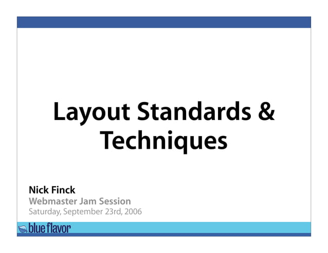 Layout Standards and Techniques | PPT