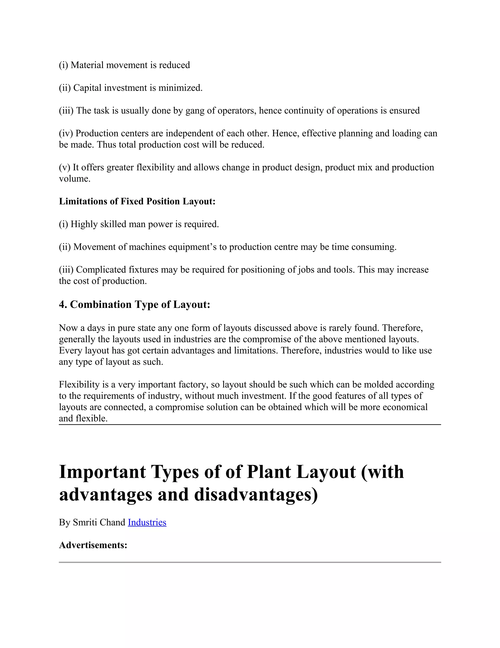Different types of Production Layout | DOC