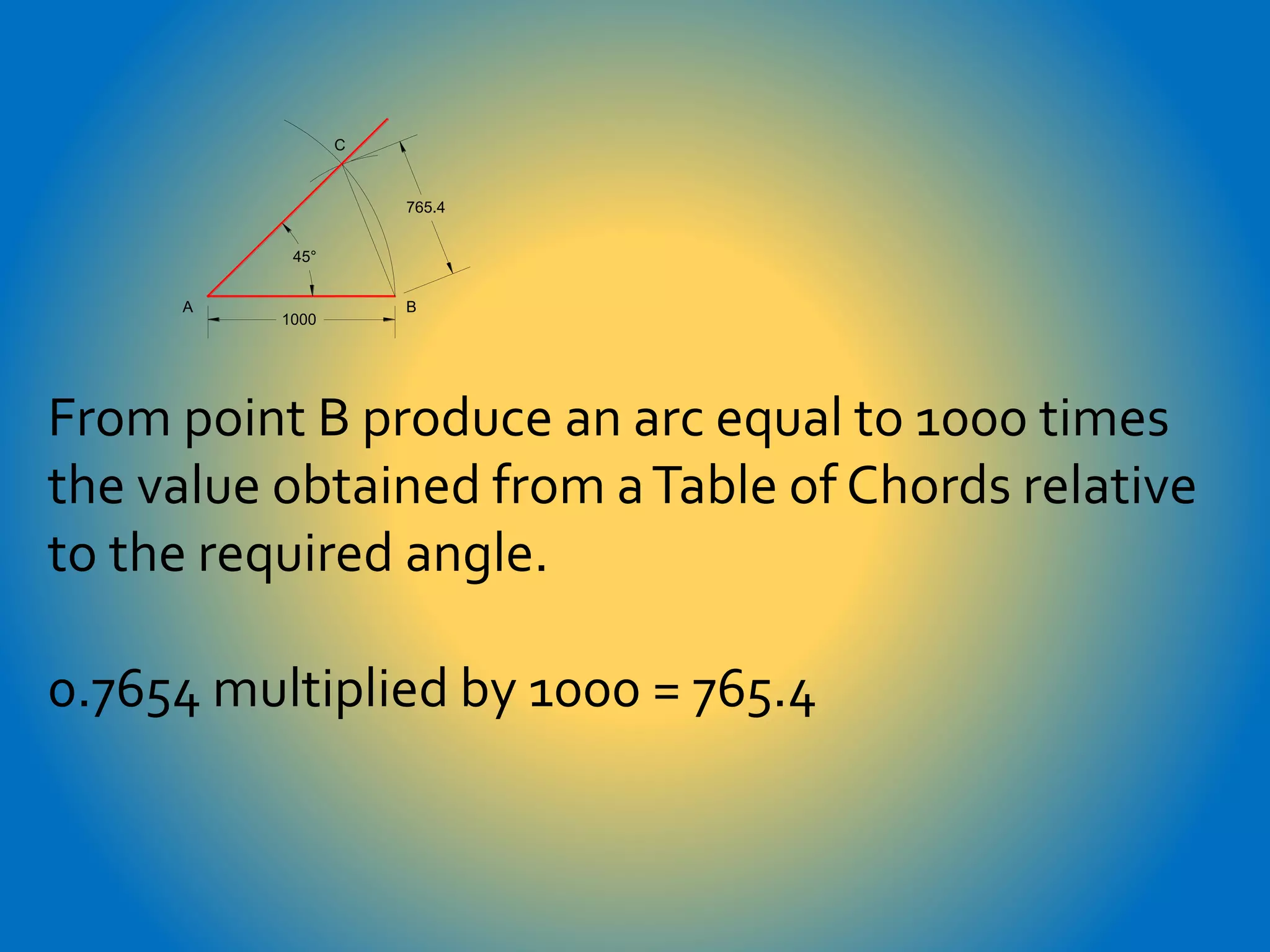 Lay out an angle using the chordal method | PPT