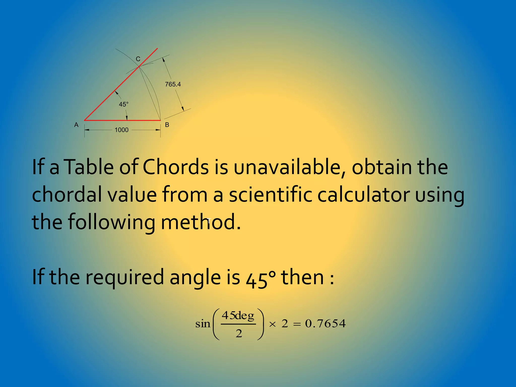 Lay out an angle using the chordal method | PPT