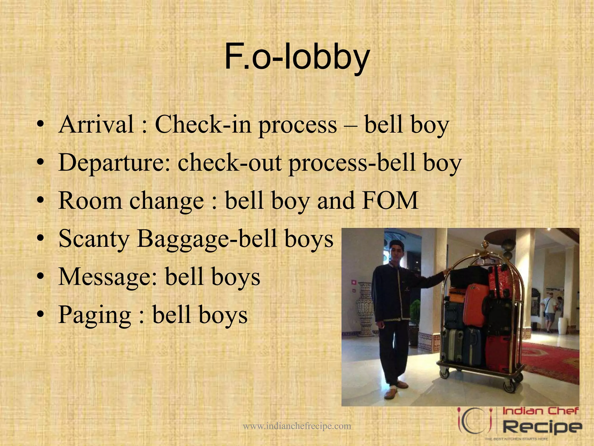 LAYOUT AND SECTIONS OF FRONT OFFICE | PPTX