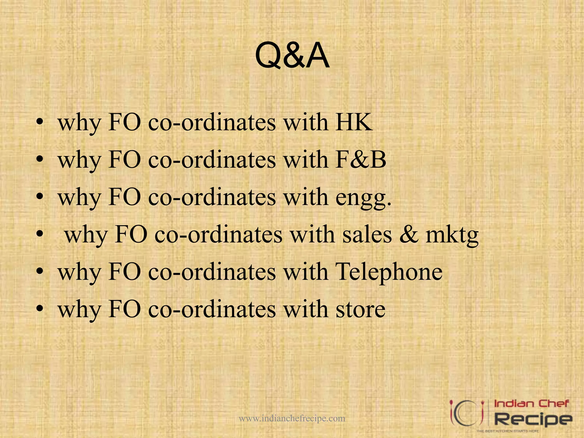 LAYOUT AND SECTIONS OF FRONT OFFICE | PPTX