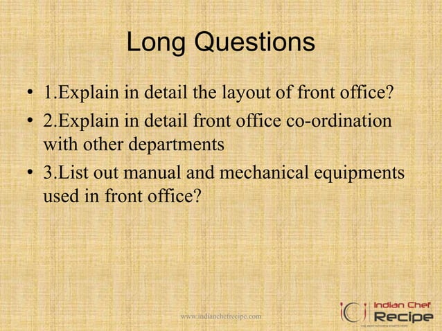 LAYOUT AND SECTIONS OF FRONT OFFICE | PPTX | Hospitality Industry ...