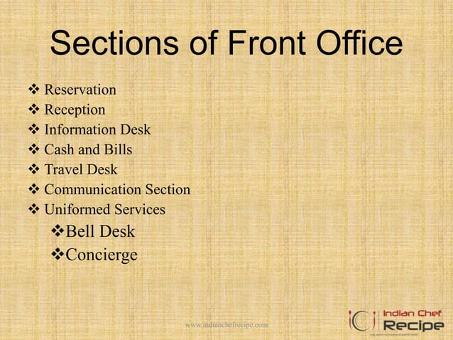 LAYOUT AND SECTIONS OF FRONT OFFICE | PPTX | Hospitality Industry ...