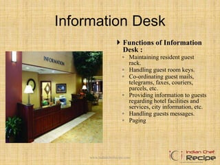 LAYOUT AND SECTIONS OF FRONT OFFICE | PPTX
