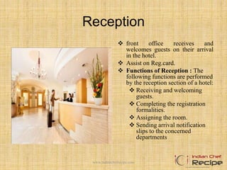 LAYOUT AND SECTIONS OF FRONT OFFICE | PPTX