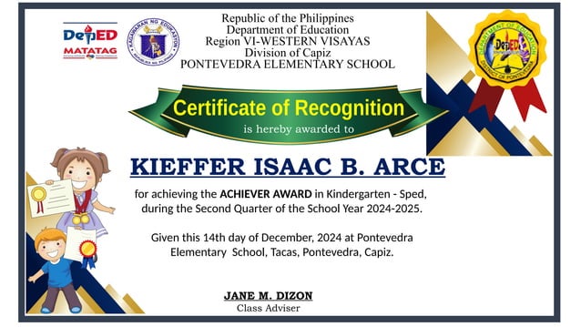 LAYOUT CERTIFICATE. kinder powerpoint layout | PPTX