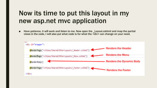 Master Layout creation bootstrap template & Dot Net MVC | PPT