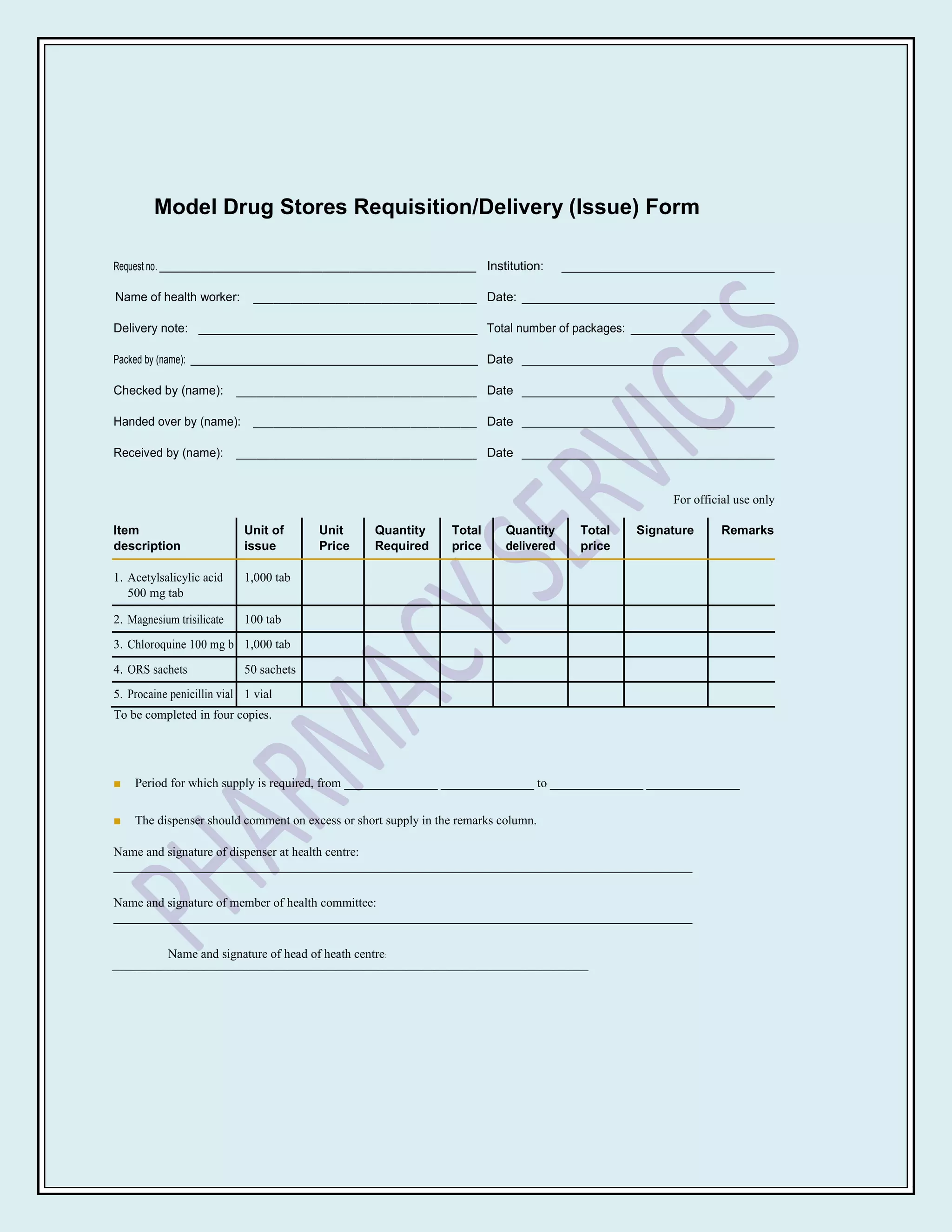 Layout for medicine store | DOCX