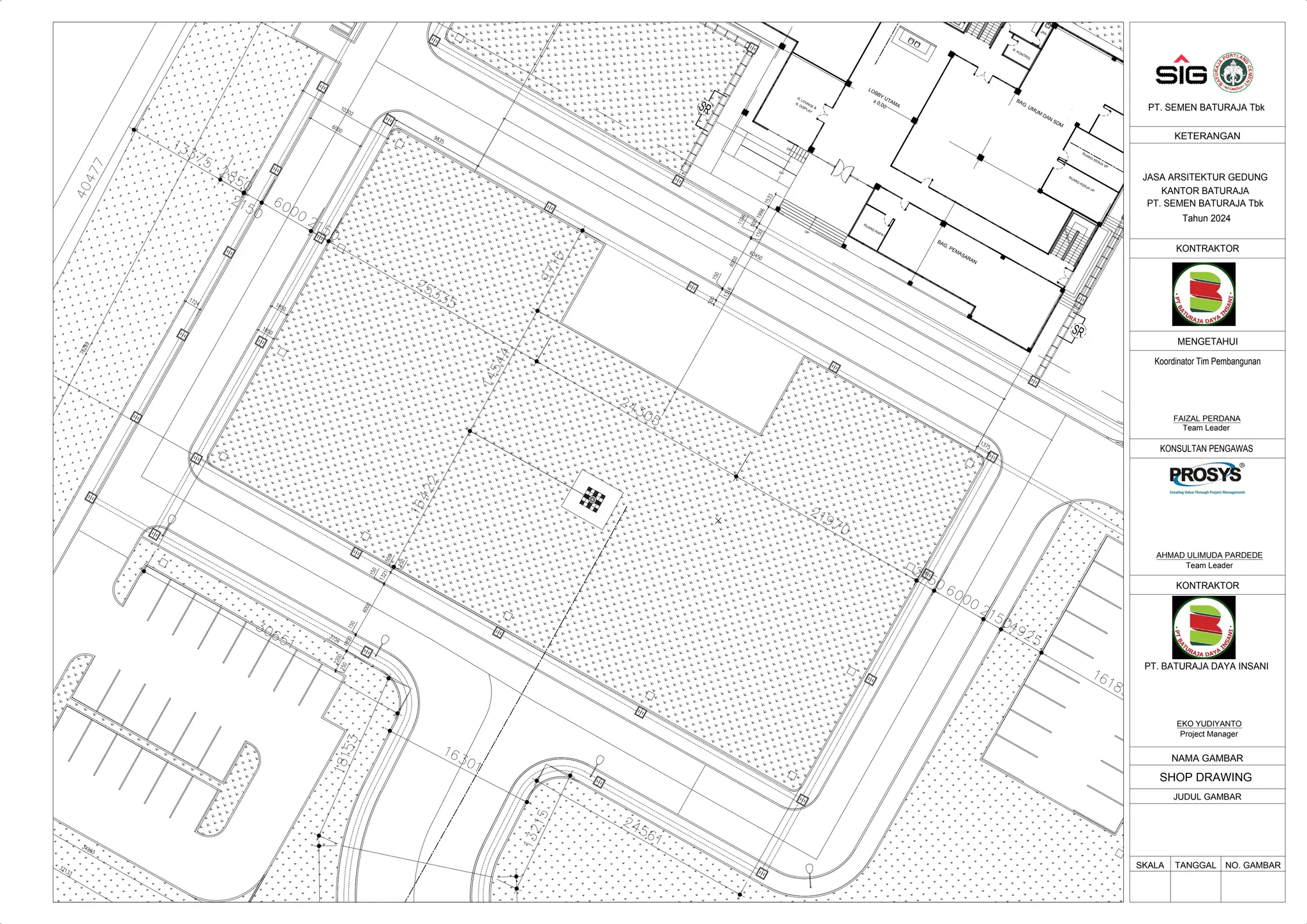 lay out jalan pembangunan gedung PT. BRDI | PPT