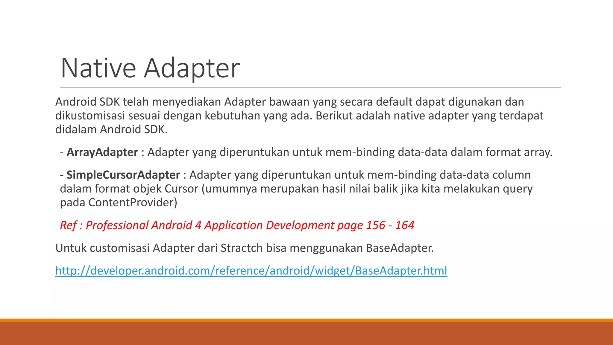 Layout, listview, gridview, and adapter | PPT