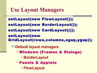Layout managementand event handling | PPT