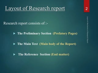Layout & mechanics of research report | PPTX