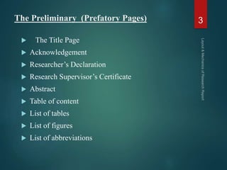 Layout & mechanics of research report | PPTX