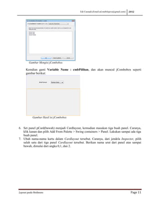 Layout Java dengan netbeans | PDF