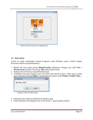 Layout Java dengan netbeans | PDF