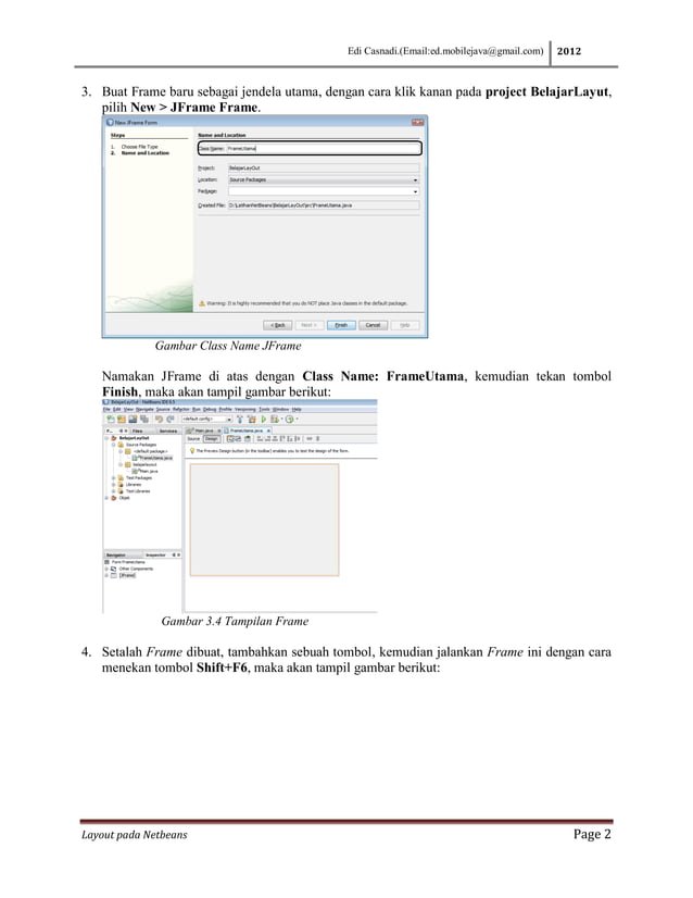 Layout Java dengan netbeans | PDF