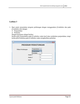 Layout Java dengan netbeans | PDF