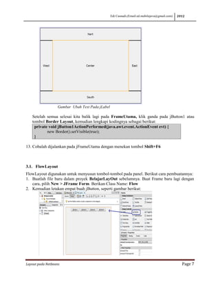 Layout Java dengan netbeans | PDF