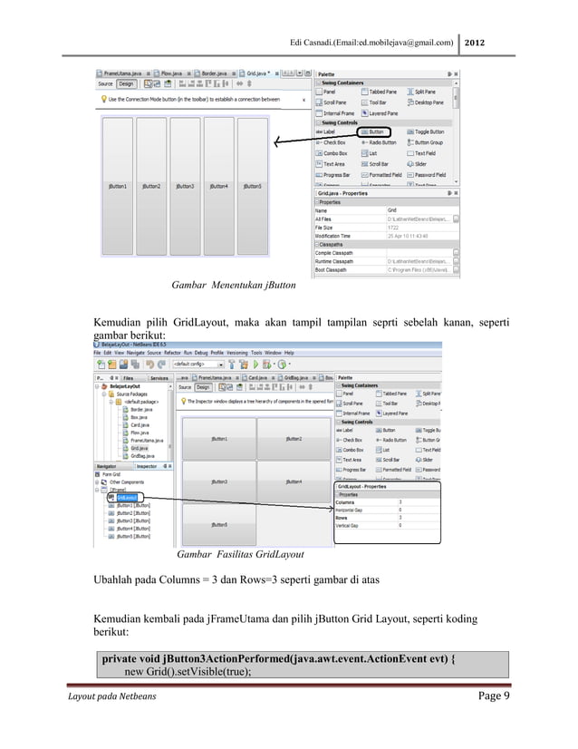 Layout Java dengan netbeans | PDF
