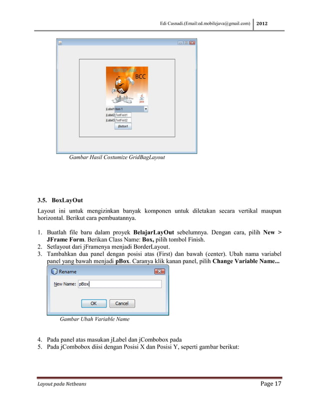 Membuat Layout Java dengan netbeans | PDF