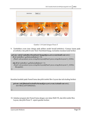 Membuat Layout Java dengan netbeans | PDF