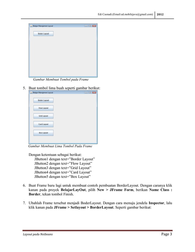 Membuat Layout Java dengan netbeans | PDF