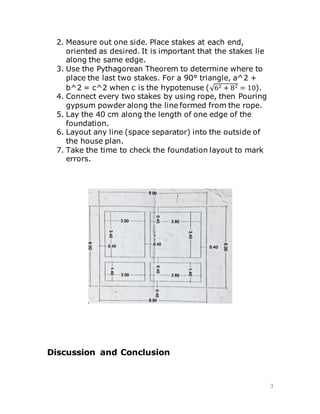 Layout of a House Plan Foundation - Report | DOCX